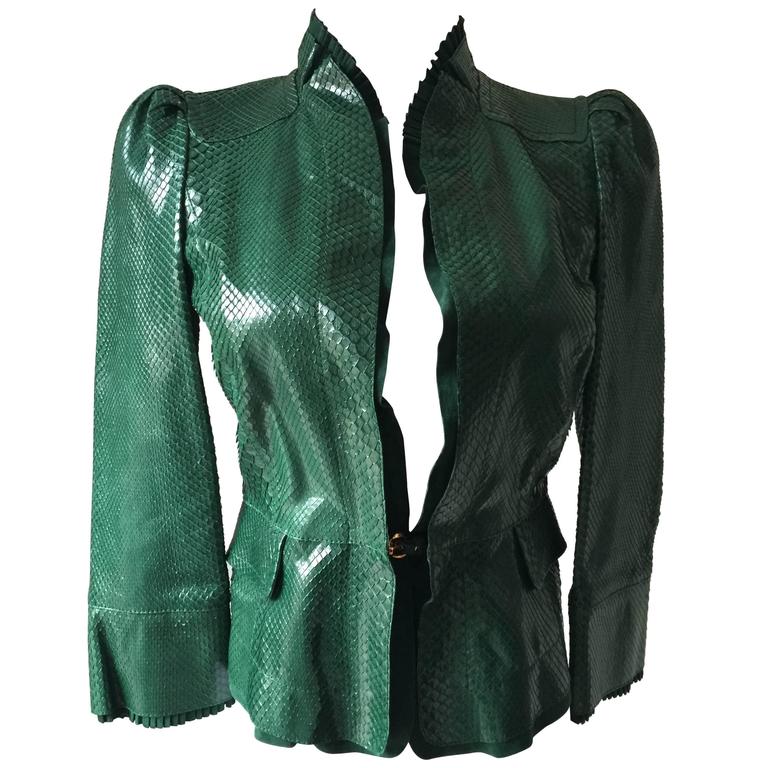 Fabulous Gucci Green Python jacket IT. 42 at 1stDibs | gucci python ...