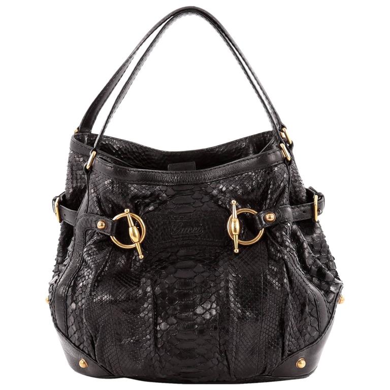 Gucci Jockey Tote Python Medium at 1stDibs