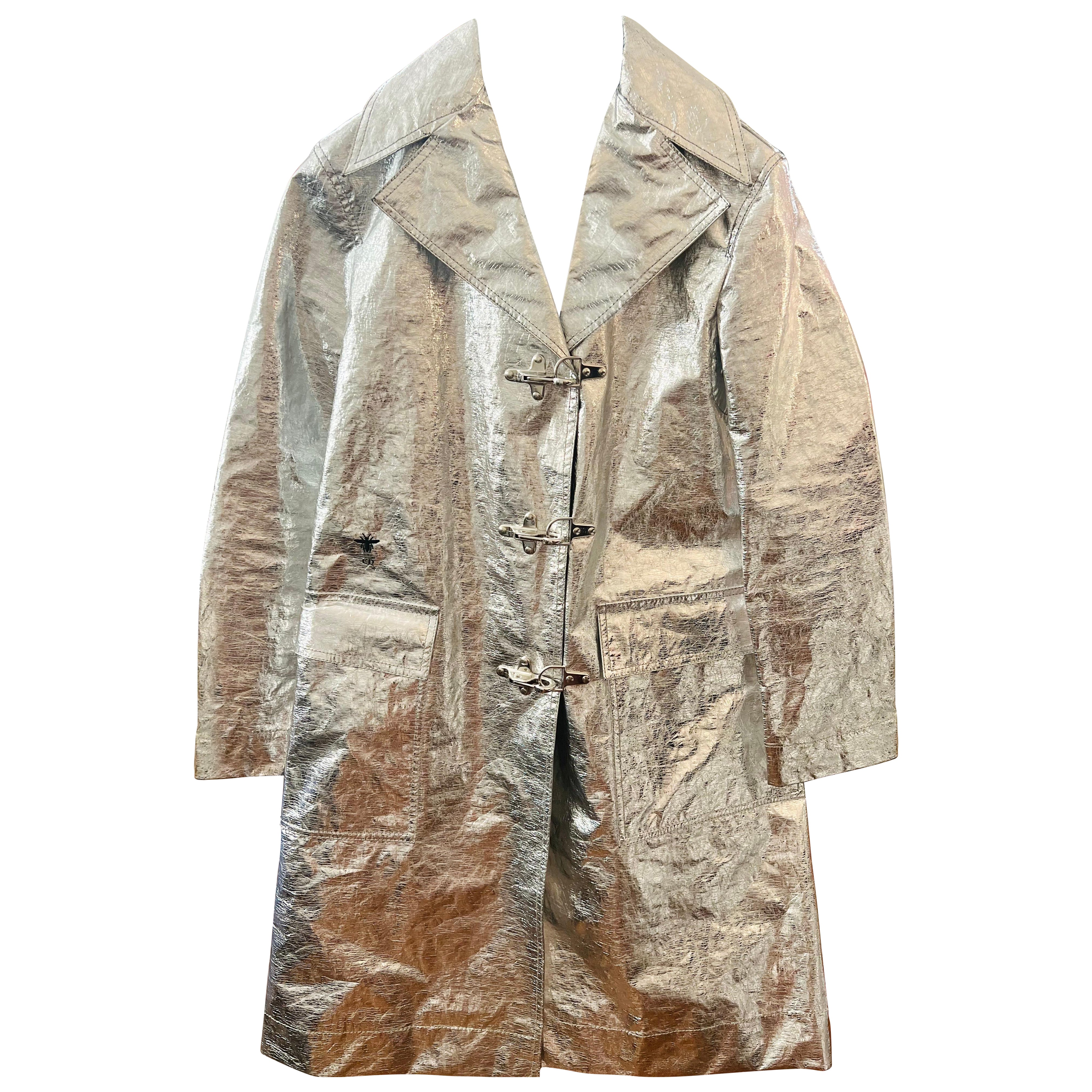 Dior Runway 2018 silver coat For Sale at 1stDibs