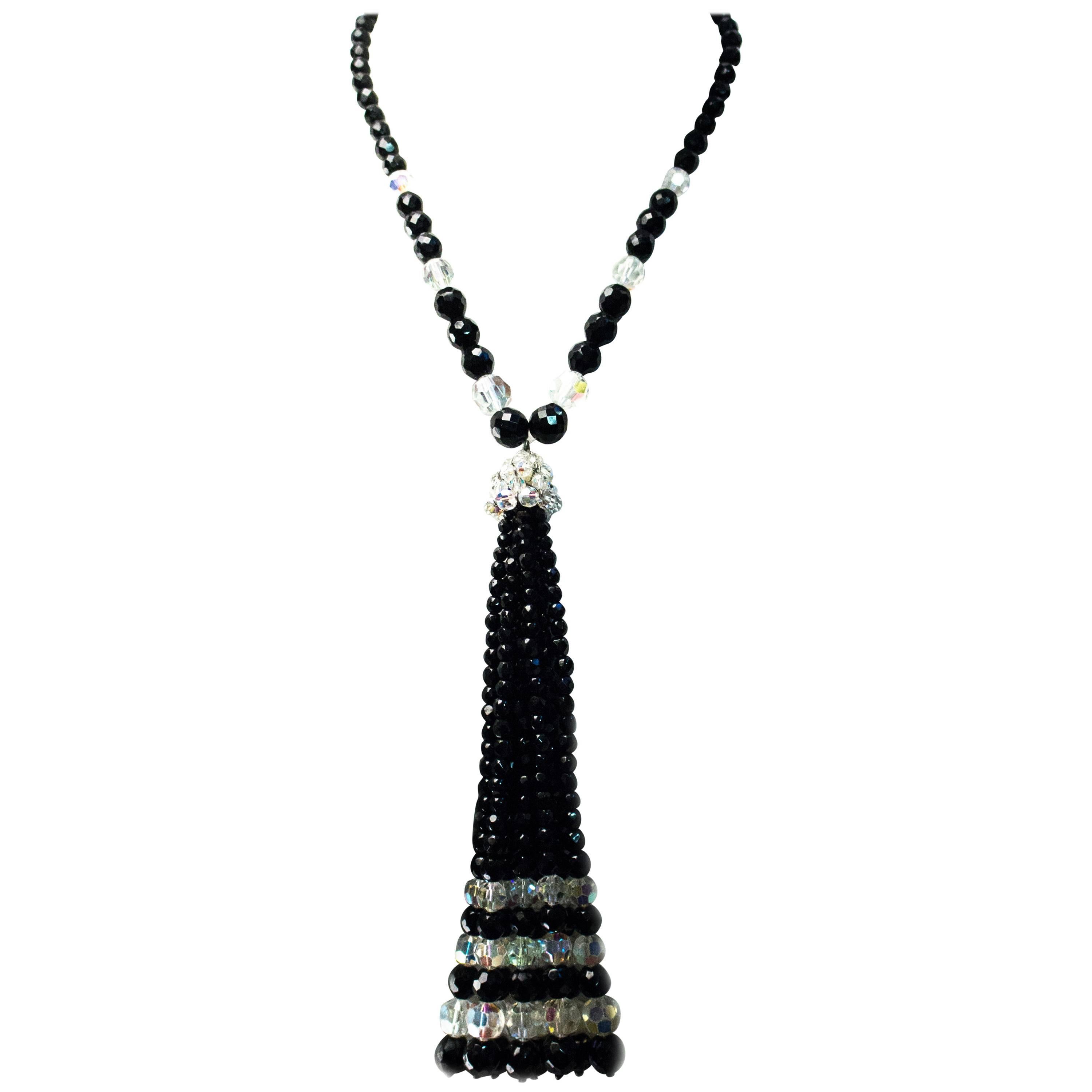 60s Glass Tassel Neckless For Sale at 1stDibs