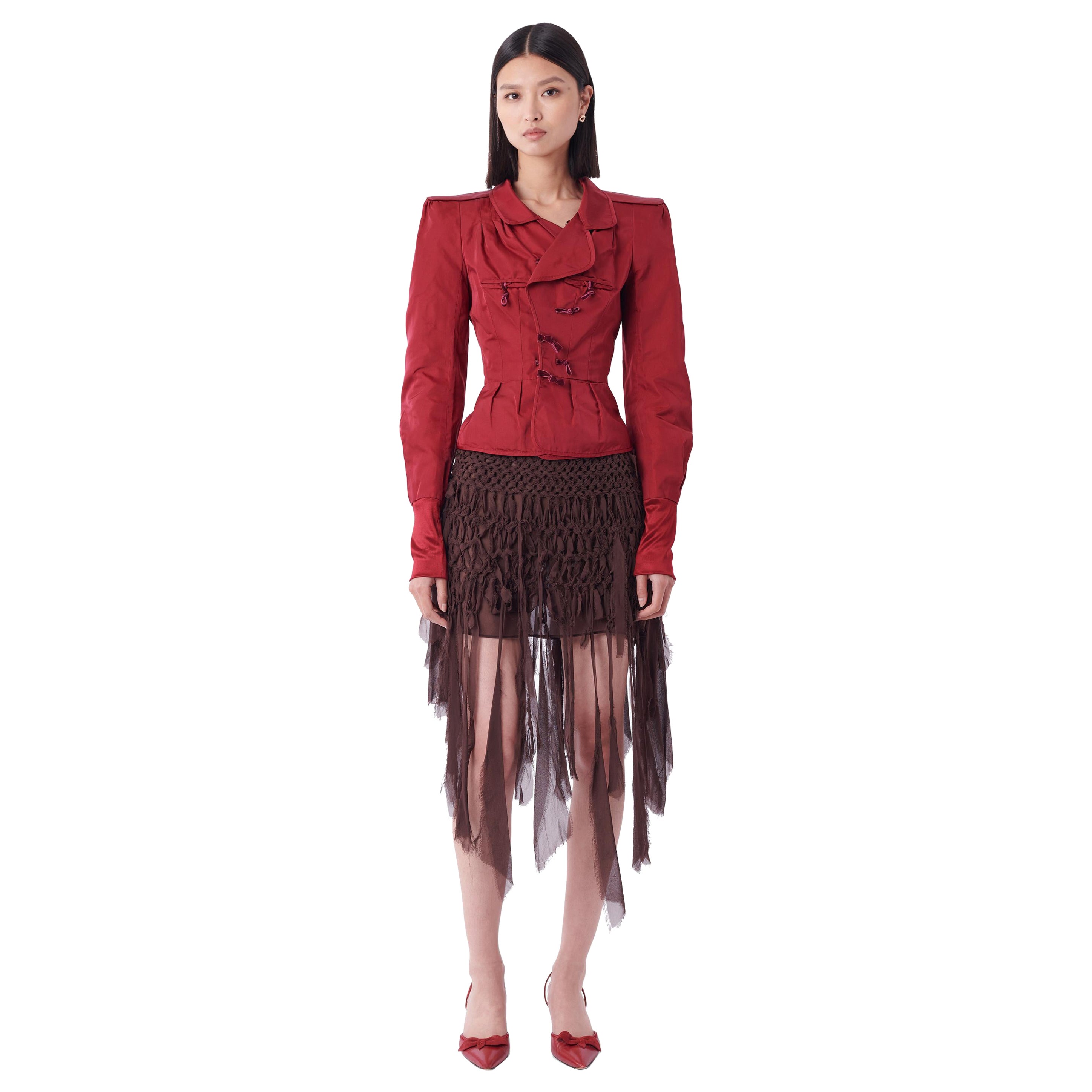 Yves Saint Laurent F/W 2004 Runway Silk Jacket For Sale at 1stDibs