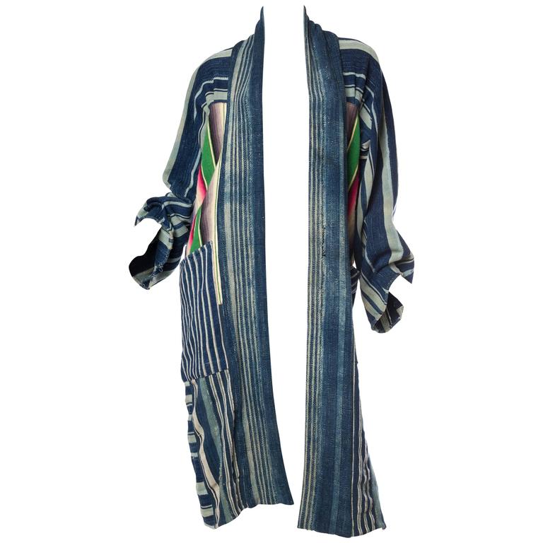 Duster made from Antique African Indigo and Native American Saltillo at ...