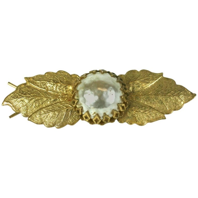 Miriam Haskell Baroque Pearl Barette For Sale at 1stDibs