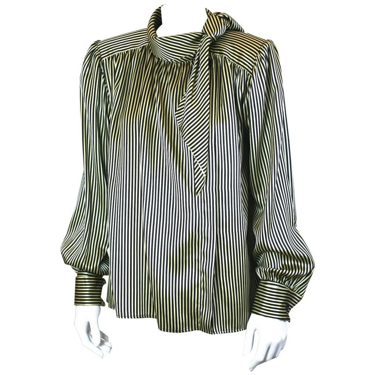 Yves Saint Laurent Silk Chiffon Blouse At 1stdibs