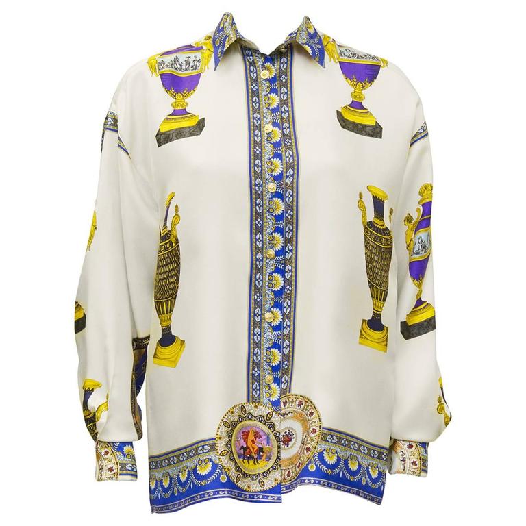 Circa 2000 Versus Silk Print Shirt at 1stDibs