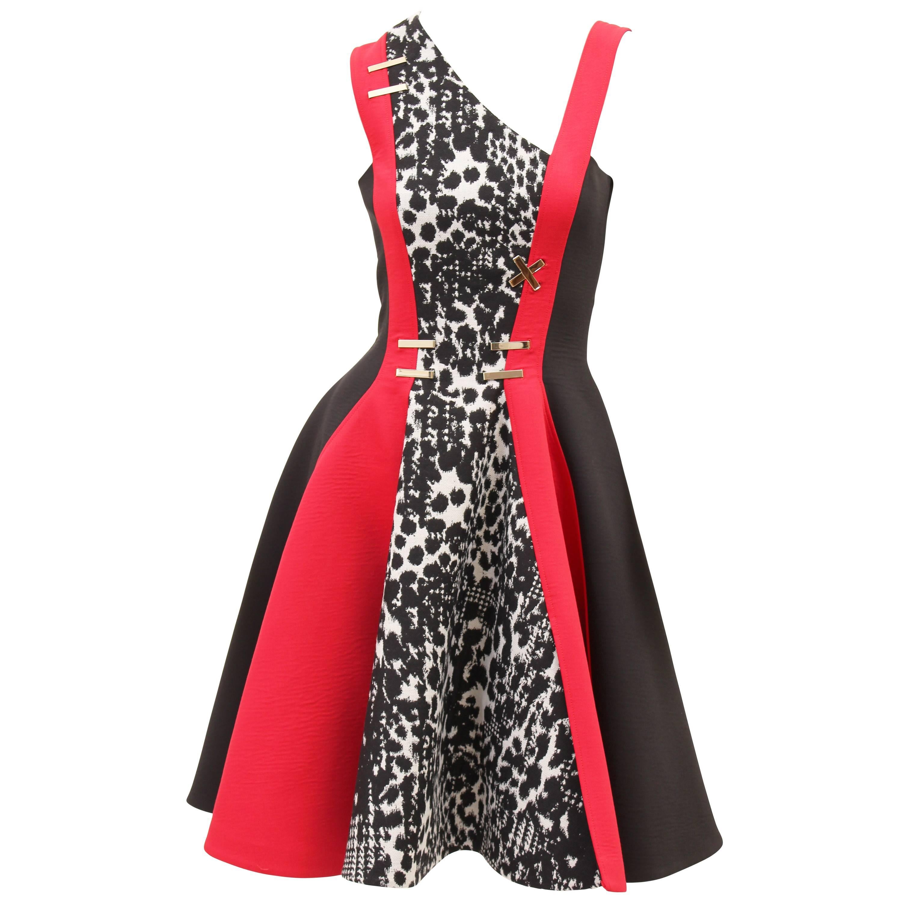 Versace color-block dress For Sale at 1stDibs