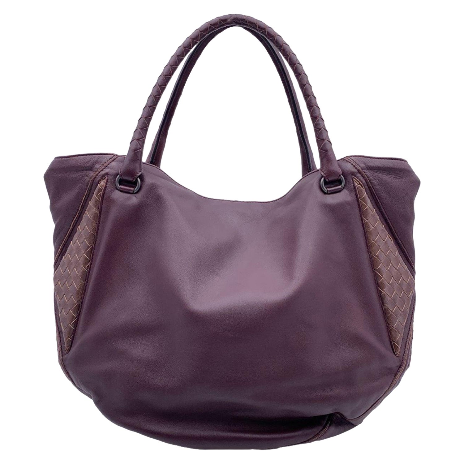 Bottega Veneta Brown Leather Woven Panels Tote Bag For Sale at 1stDibs