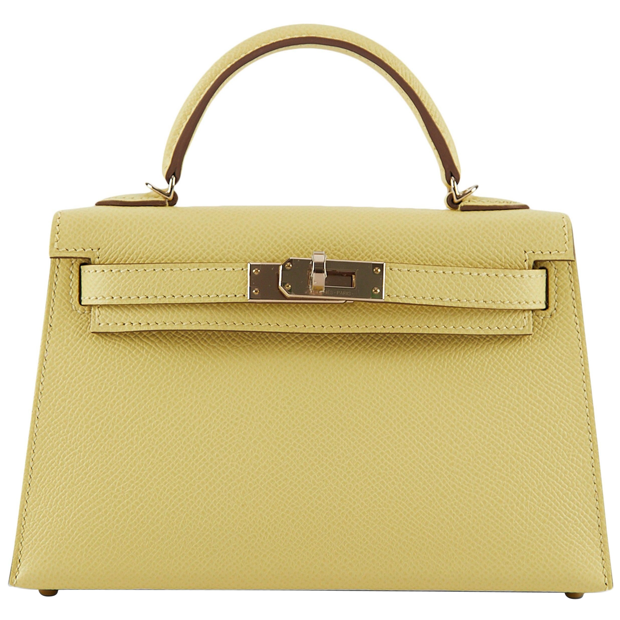 HERMÈS MINI KELLY II 20CM HSS SPECIAL ORDER JAUNE POUSSIN WITH GOLD ...