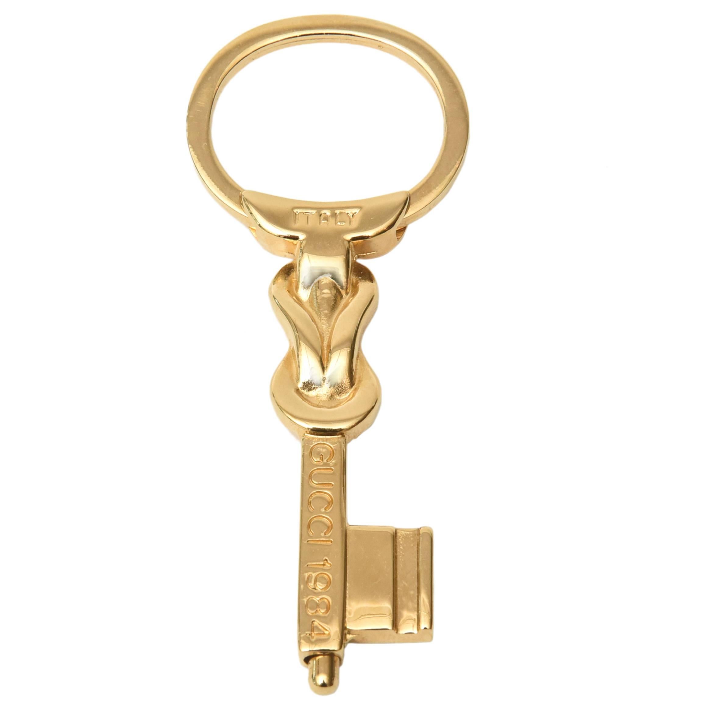 Signed Gucci Gold Plated Key Chain For Sale at 1stDibs | gold gucci ...