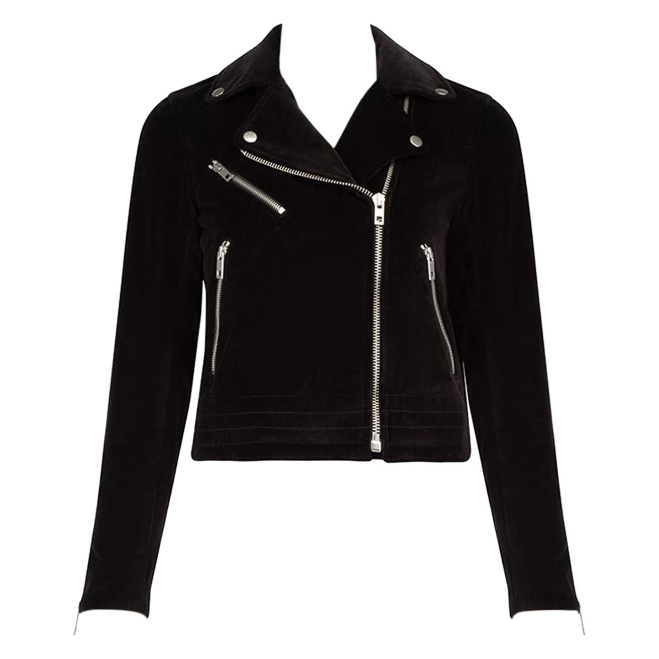Rag and Bone Black Velvet Biker Jacket Size XS For Sale at 1stDibs