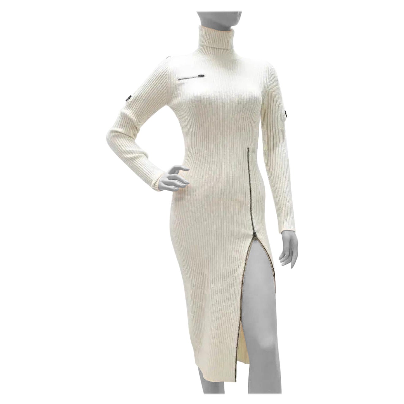 Tom Ford Ivory Wool Zipper Dress at 1stDibs