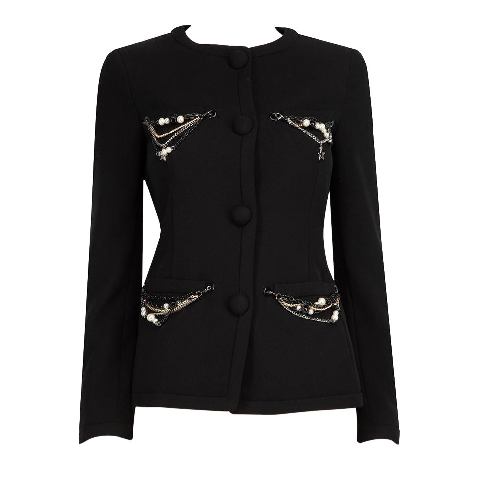 Moschino Moschino Cheap and Chic Black Chain Detail Jacket Size S For ...
