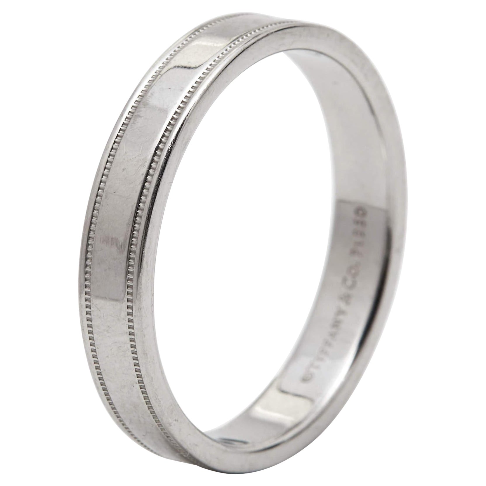 Tiffany And Co. Platinum Diamond Together Milgrain Band Ring At 1stdibs