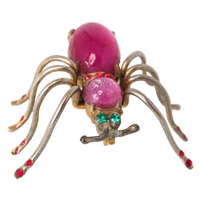 50s Gem Spider Brooch at 1stDibs