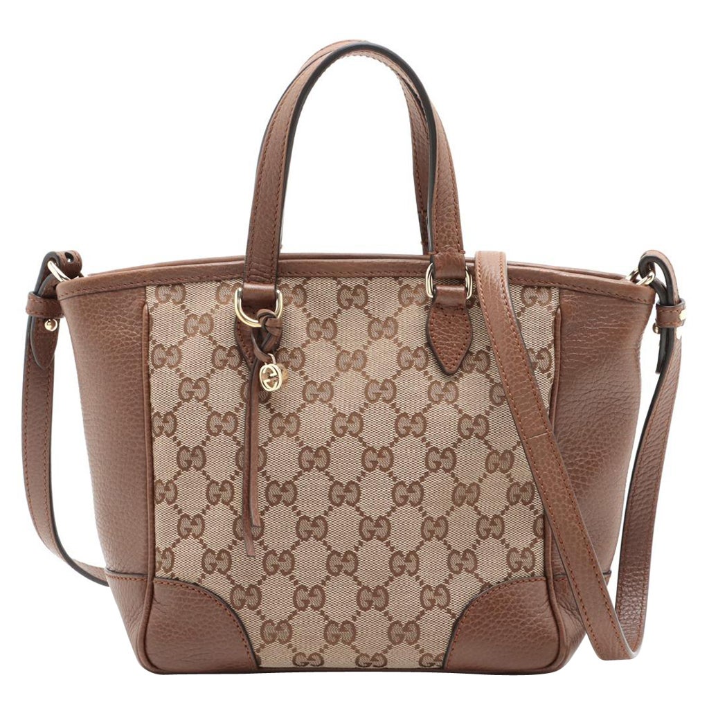 Gucci GG Canvas Bree Two - Way Handbag Brown For Sale at 1stDibs