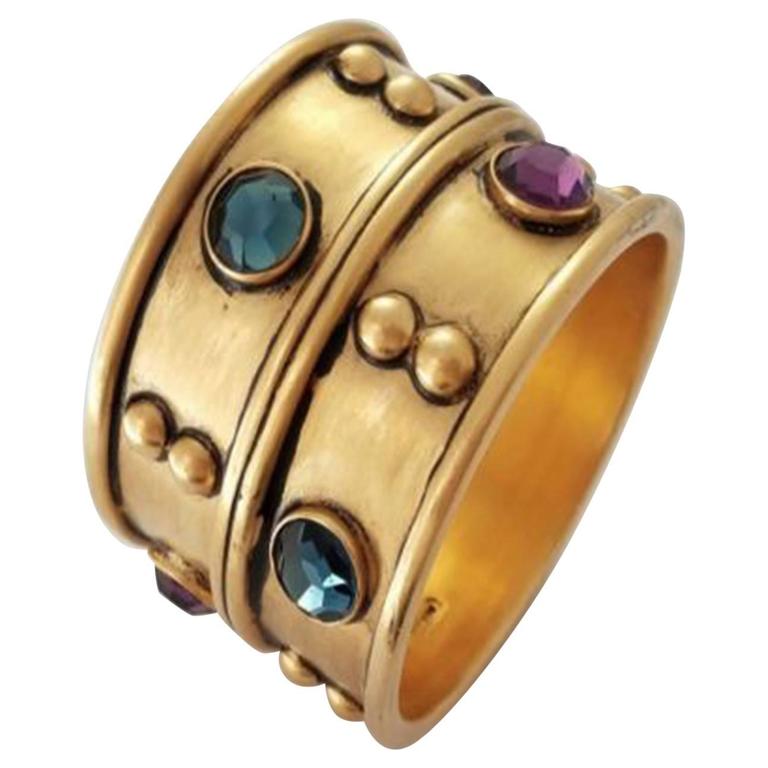 Signed Ben-Amun Jeweled Statement Cuff Bracelet at 1stDibs | jeweled ...