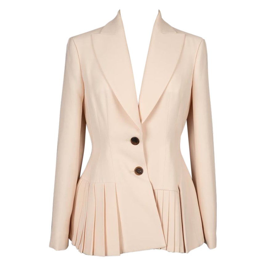 Dior Pale Pink Wool and Silk Jacket For Sale at 1stDibs
