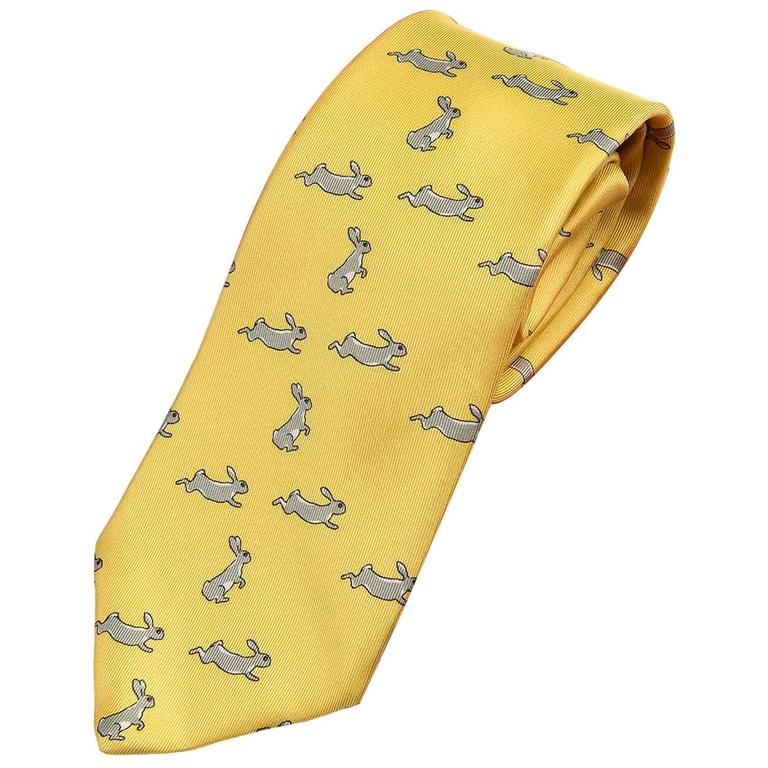 WOW Hermes Vintage Silk Tie 'Rabbits' in it's original Hermes Box at ...