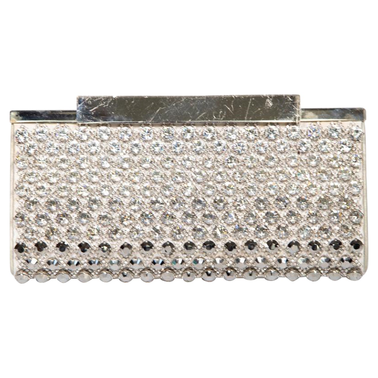 Swarovski 2008 Silver Crystal Embellished Clutch For Sale at 1stDibs