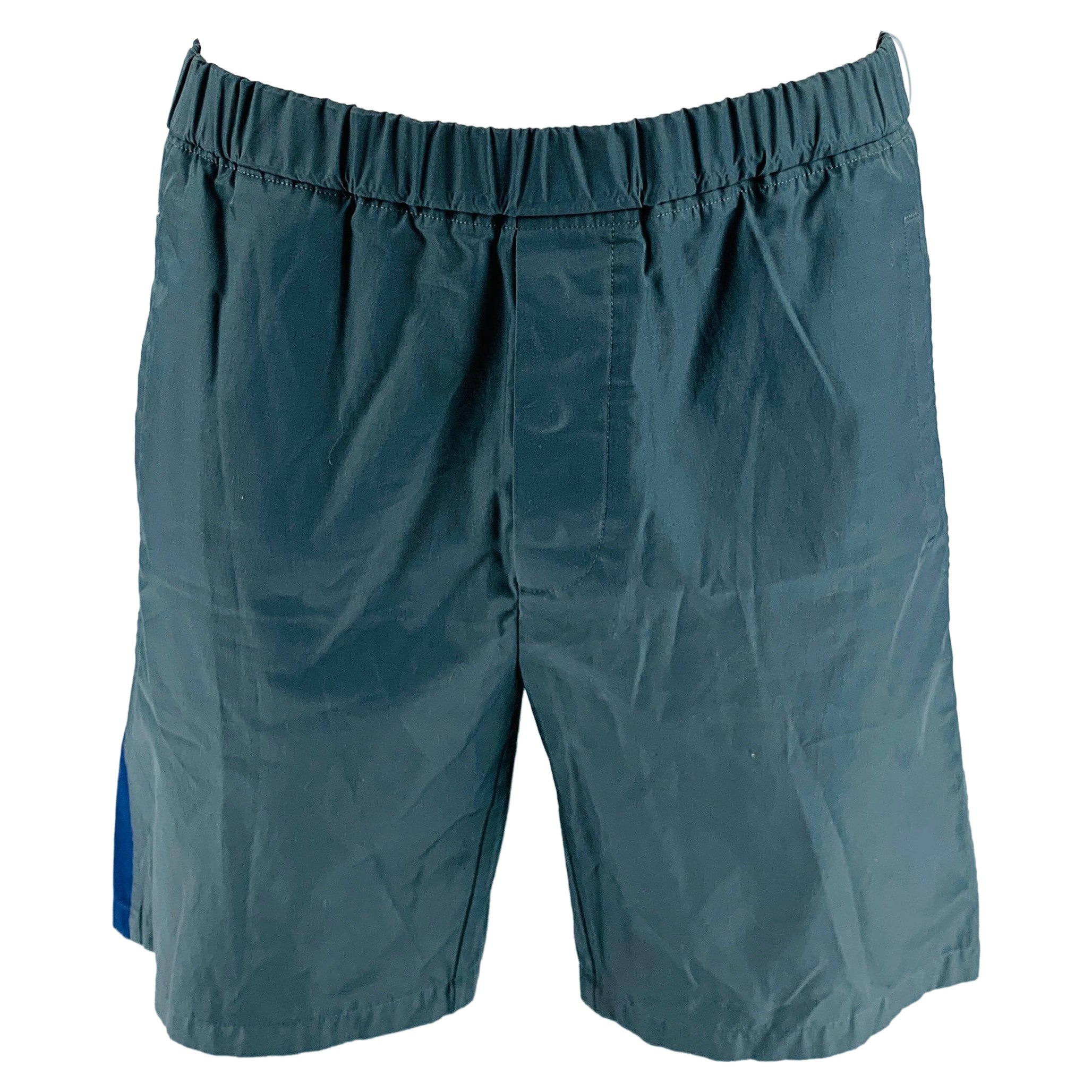UNRAVEL PROJECT blue denim full zip crotch fray edge wide shorts 25 ...
