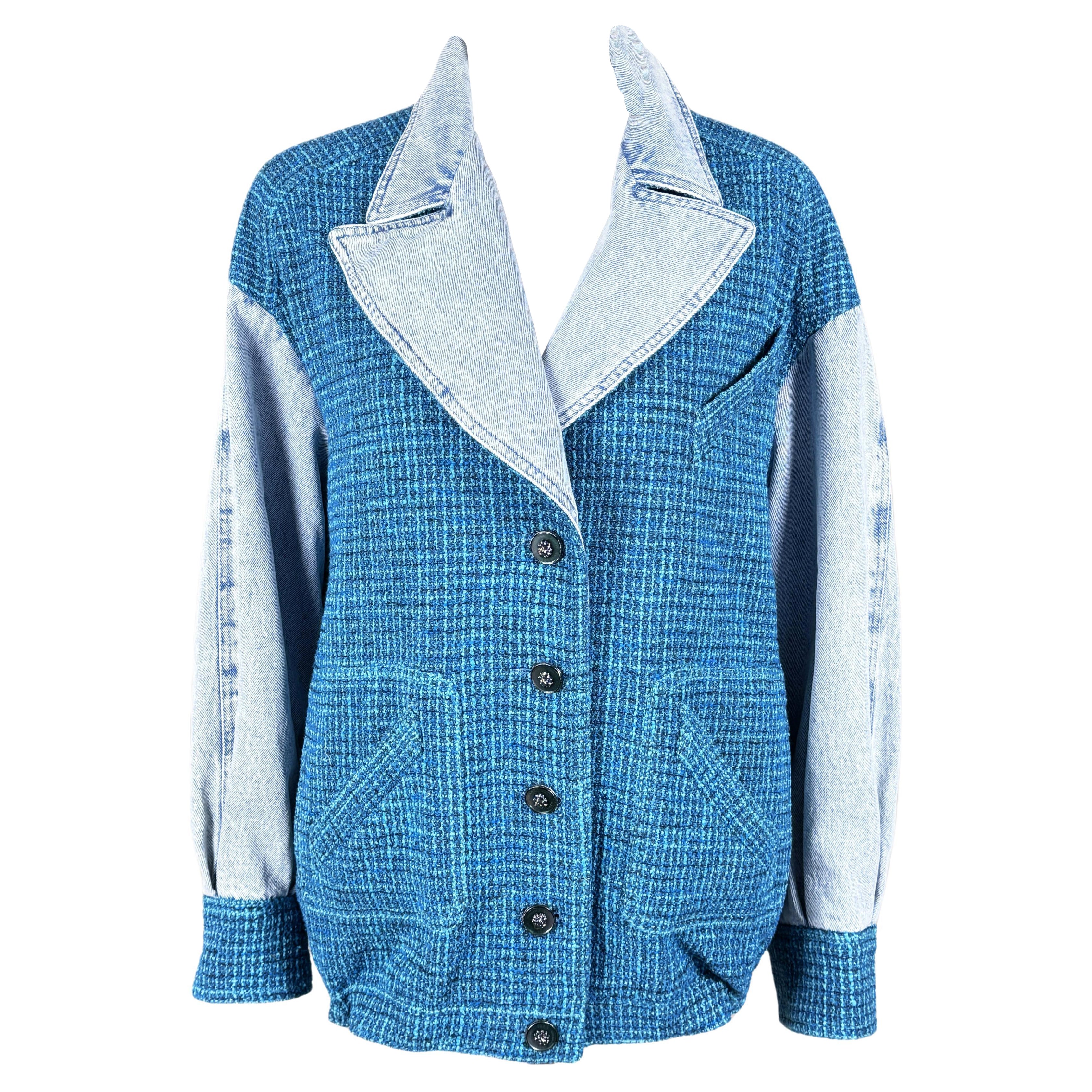 Chanel Most Hunted CC Patch Black Tweed Jacket For Sale at 1stDibs