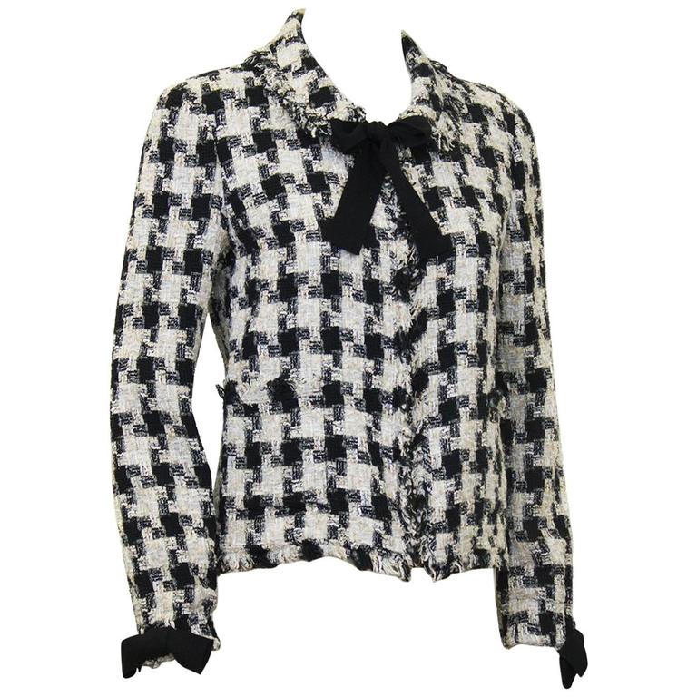Chanel 2004 Autumn Black and Beige Jacket at 1stDibs