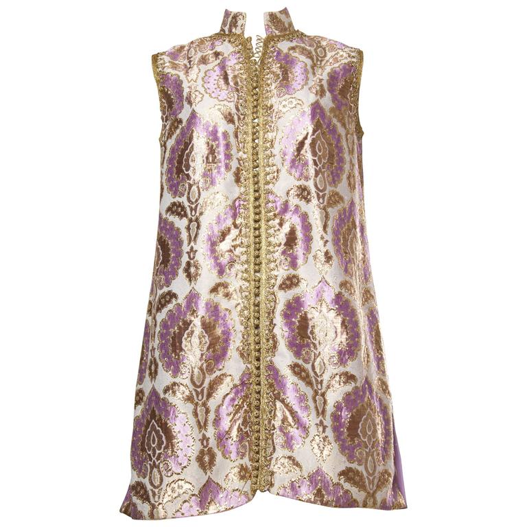 Beautifully Hand Detailed Moroccan Tunic in Gold at 1stDibs