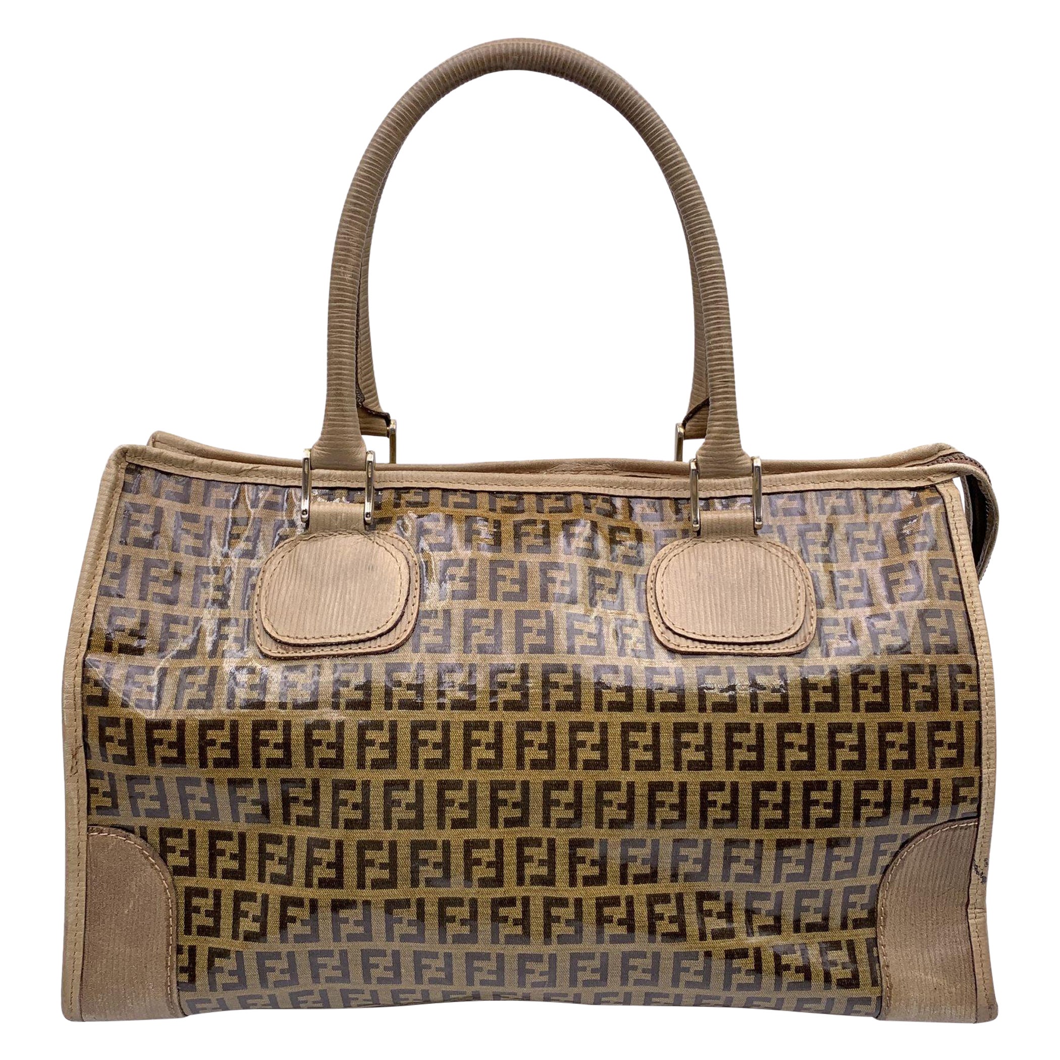 Fendi Vintage Beige Monograma Lienzo Bolso Bolso Satchel en venta en ...