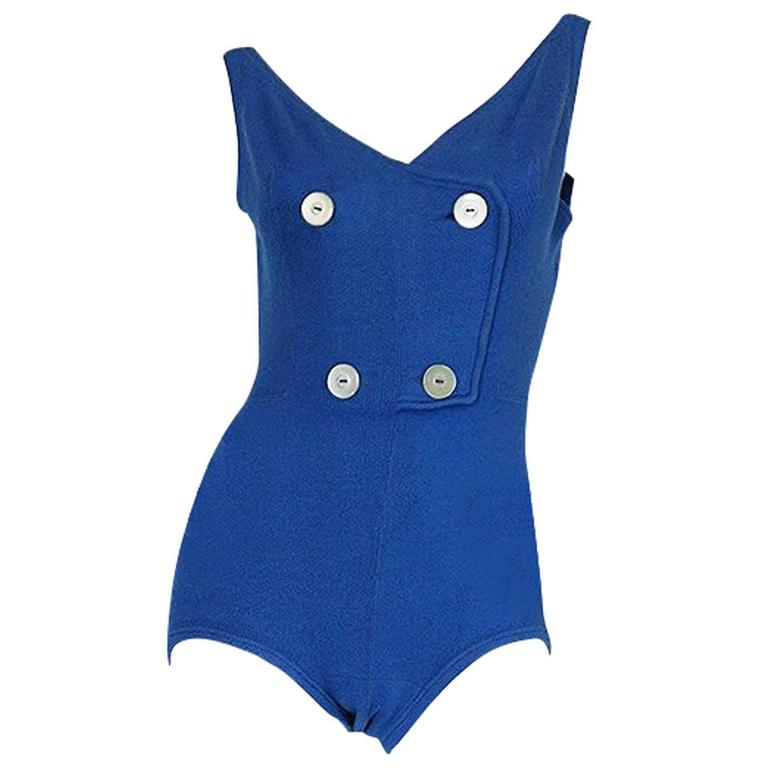 Documented 1953 Rudi Gernreich Blue Knit Bathing Suit at 1stDibs | rudi ...