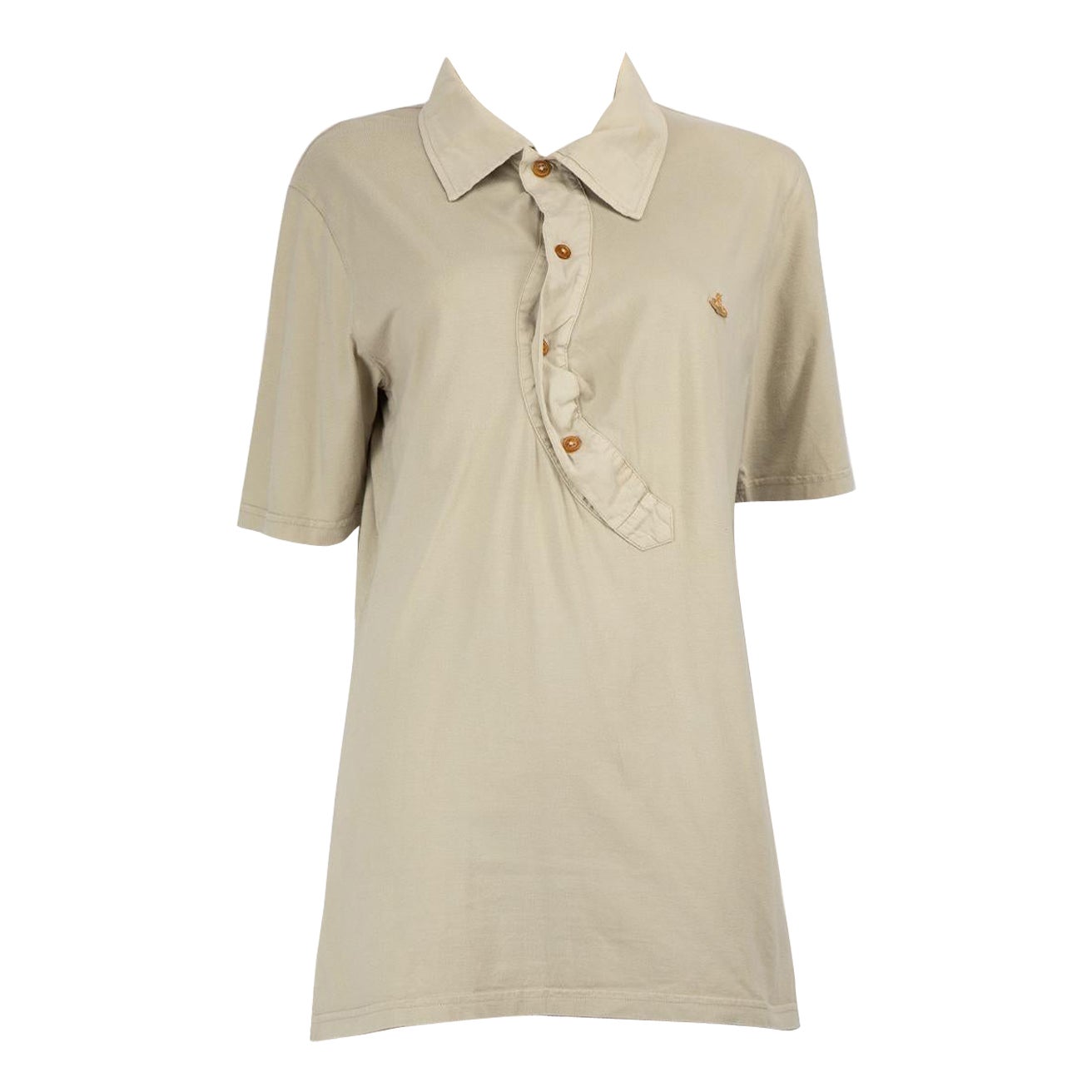 Vivienne Westwood Beige Logo Polo Shirt Size L For Sale at 1stDibs