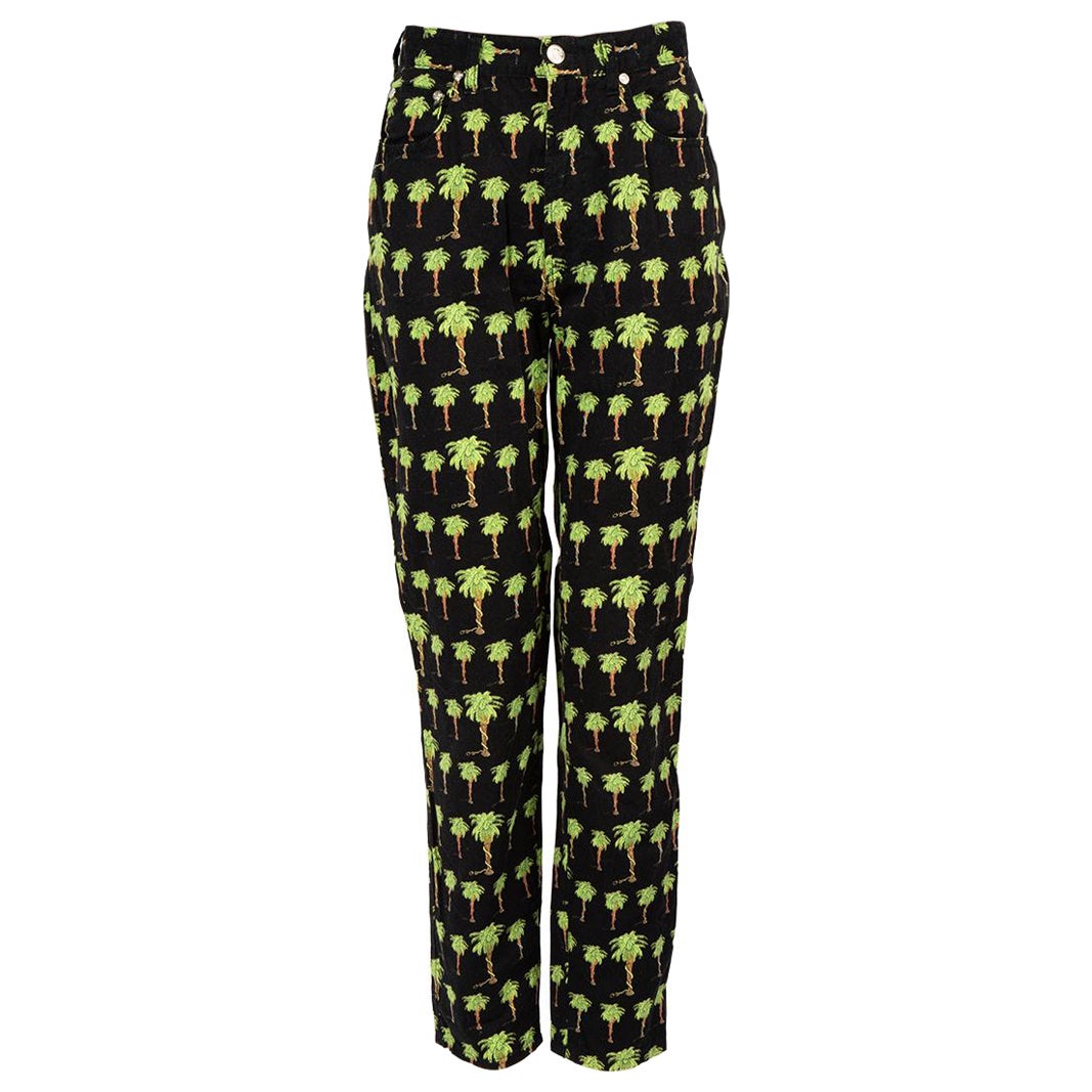 Versace Palm Tree Lightweight Denim Jeans Size L For Sale at 1stDibs
