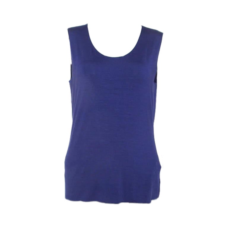 Armani Collezioni Blue Jersey Tank Top L For Sale at 1stDibs