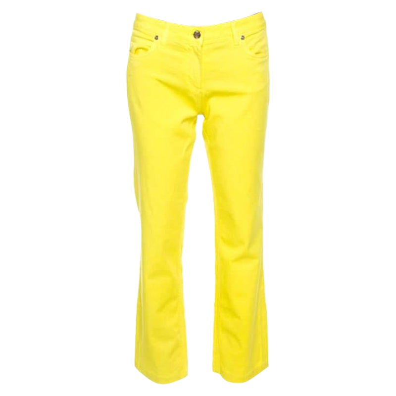Roberto Cavalli Yellow Denim Embroidered Back Pocket Jeans M For Sale ...