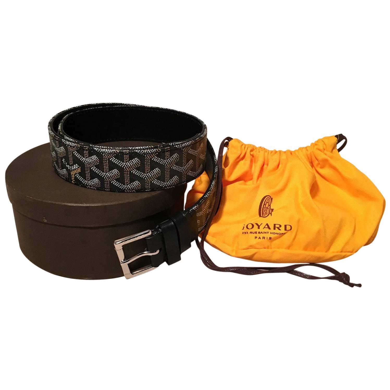 Goyard Black Canvas Monogram 100cm Belt For Sale at 1stdibs