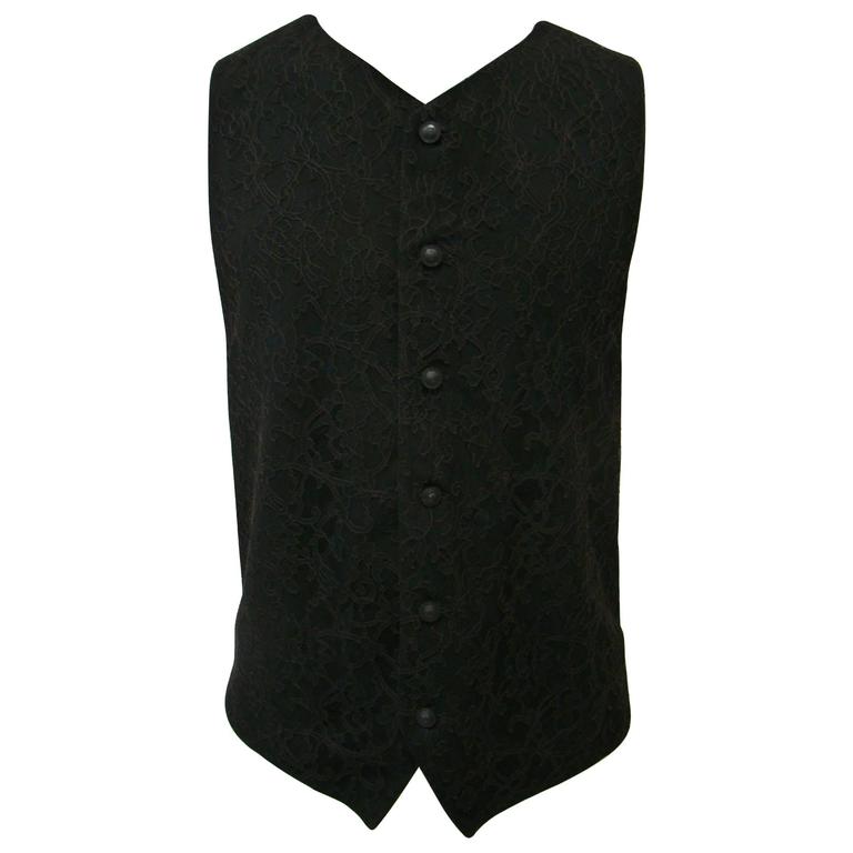 Gianni Versace Lace Waistcoat Vest Punk Collection Spring 1994 For Sale ...