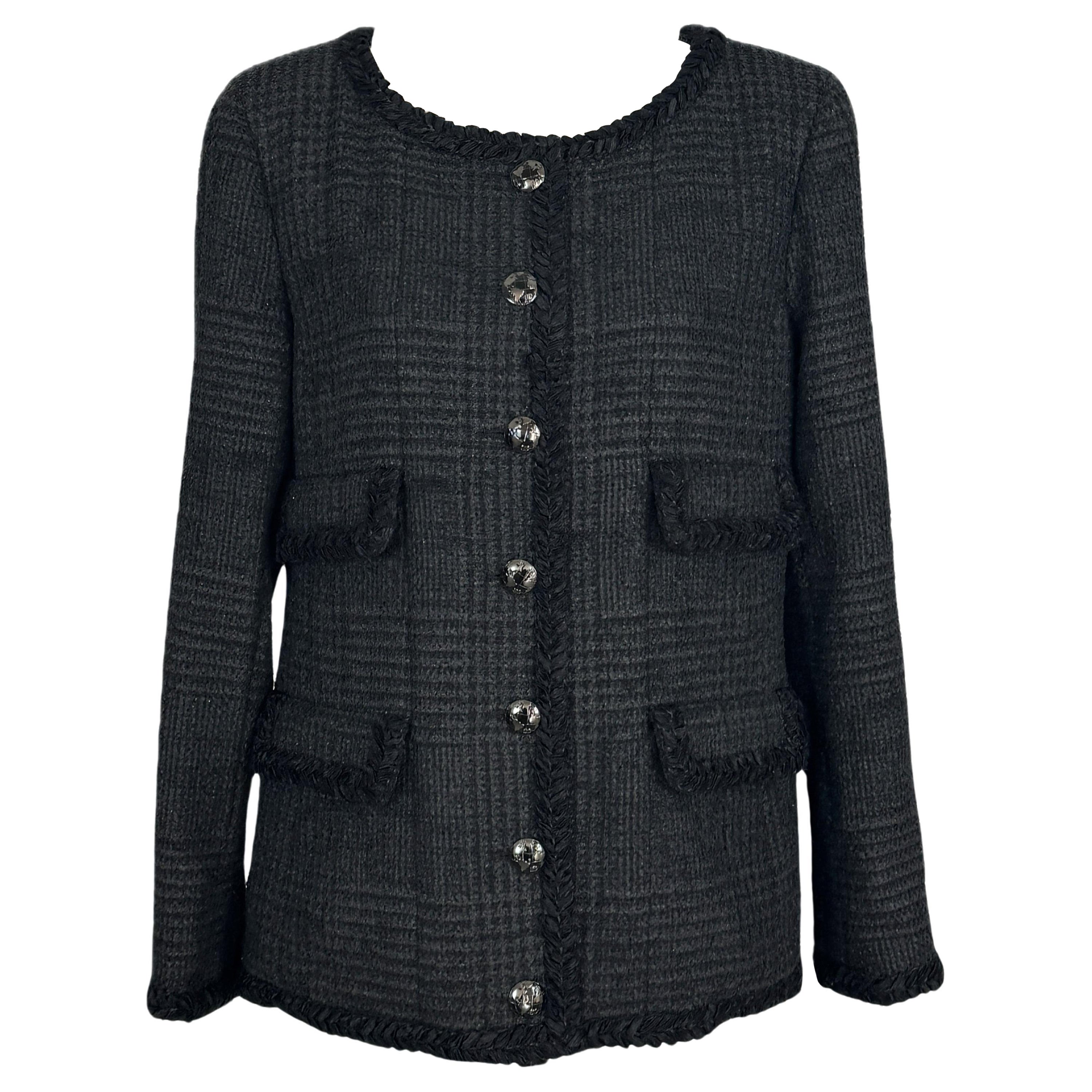 Chanel Most Iconic Globalization Collection Black Tweed Jacket For Sale ...