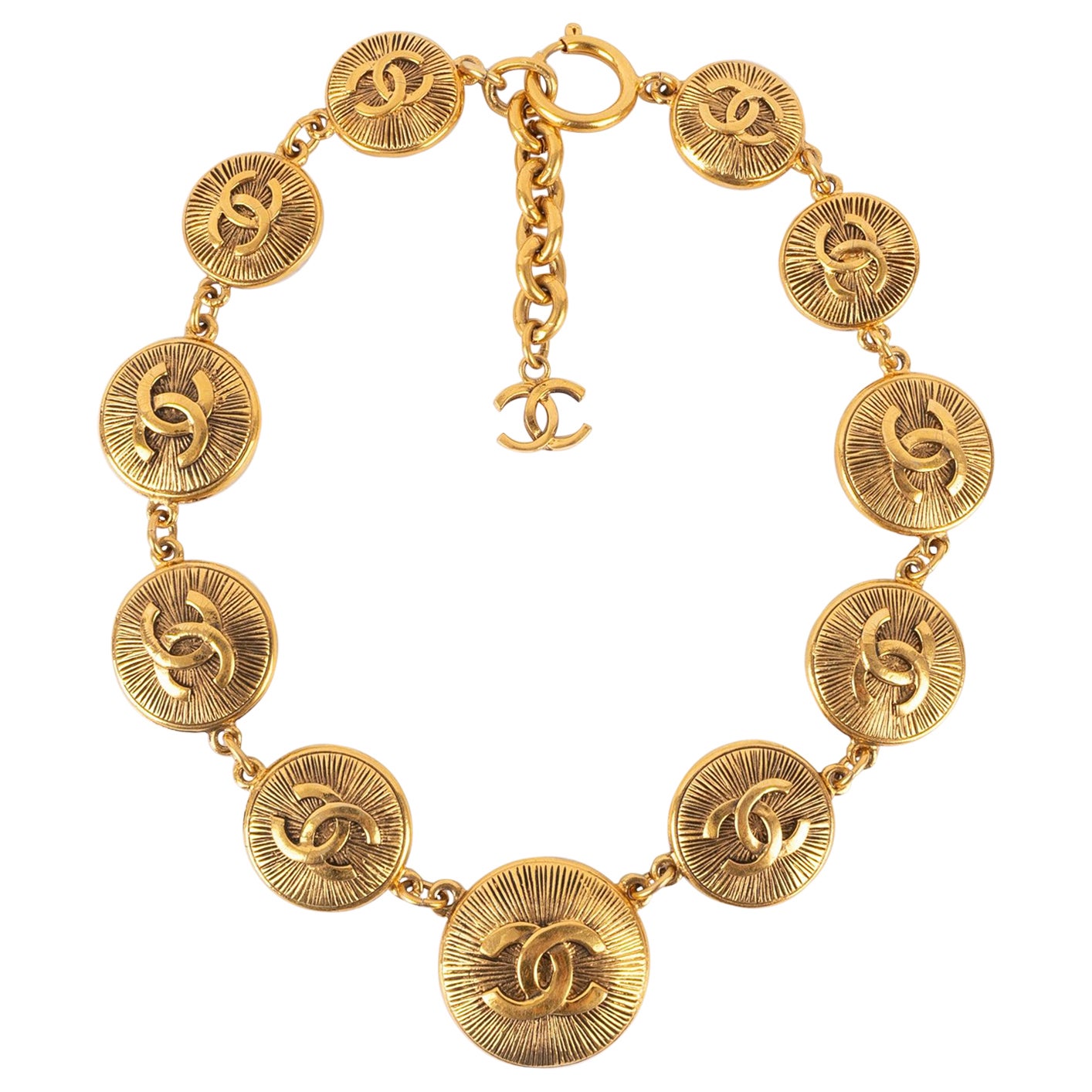 Chanel Engraved Short Necklace, 1980s at 1stDibs | chanel engraving