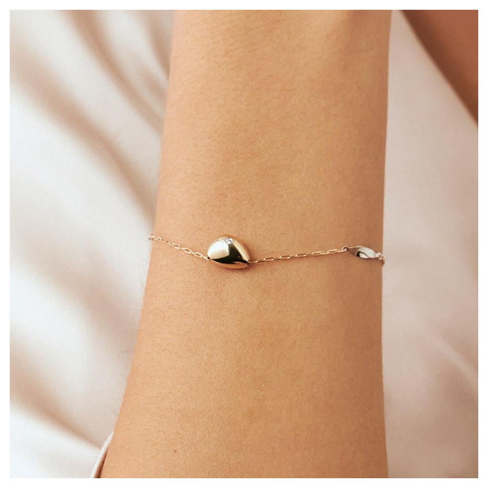 Paper Clip Chain Bracelet 6" in 14K Solid Yellow Gold For Sale at ...