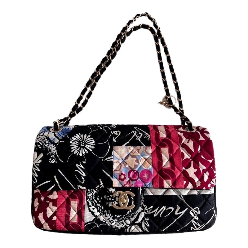 Chanel quilted patchwork classic flap bag For Sale at 1stDibs