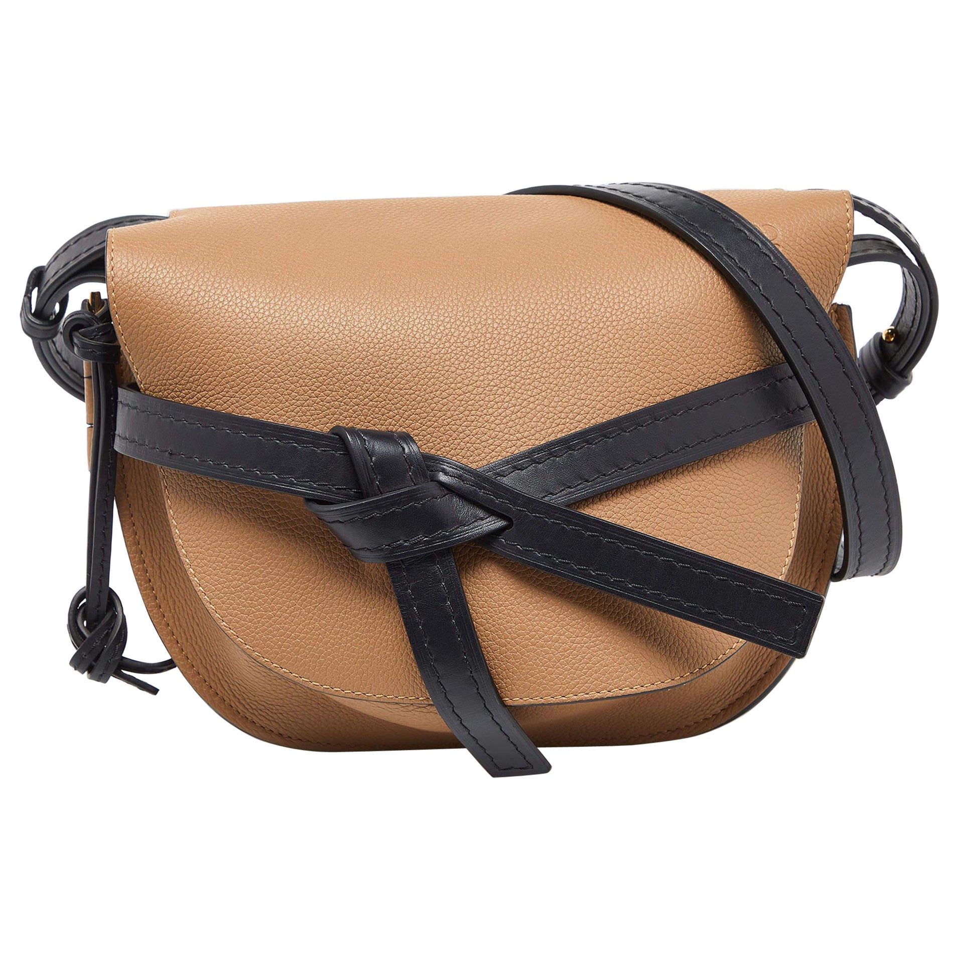 Loewe Beige/Black Leather Mini Gate Crossbody Bag For Sale at 1stDibs