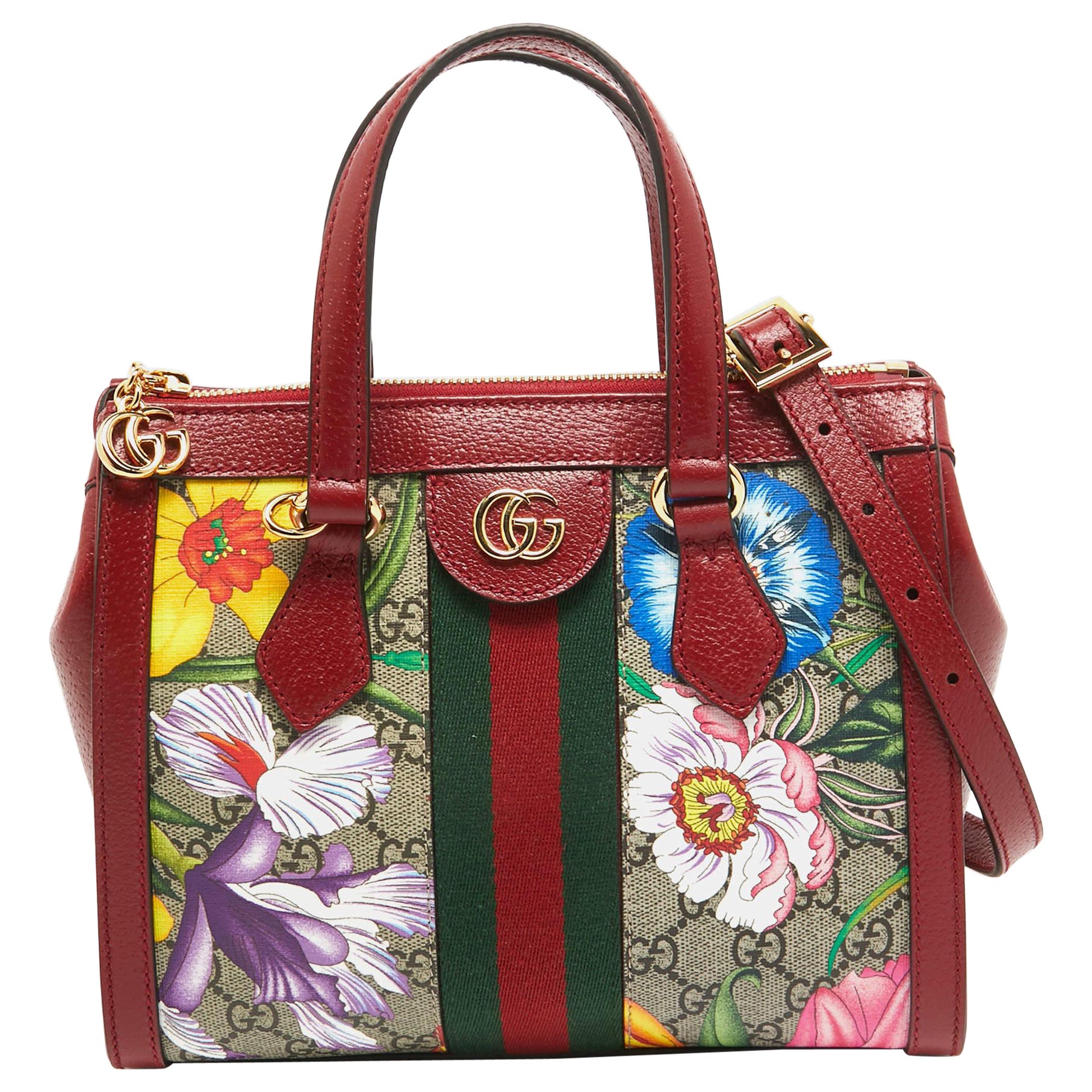 Gucci Multicolor Floral GG Supreme Canvas Small Ophidia Tote For Sale ...
