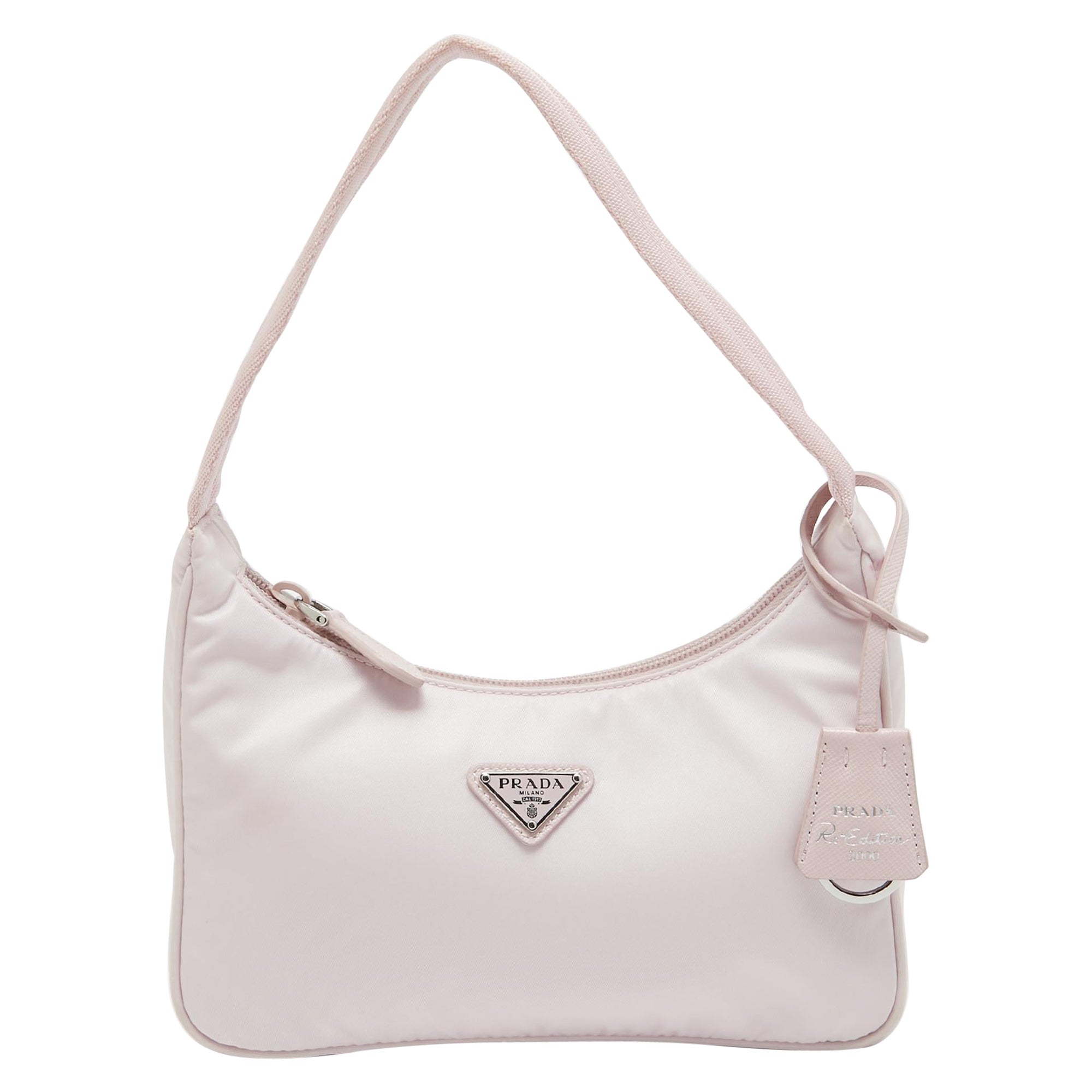 Prada Pink Nylon Mini Re-Edition 2000 Shoulder Bag For Sale at 1stDibs