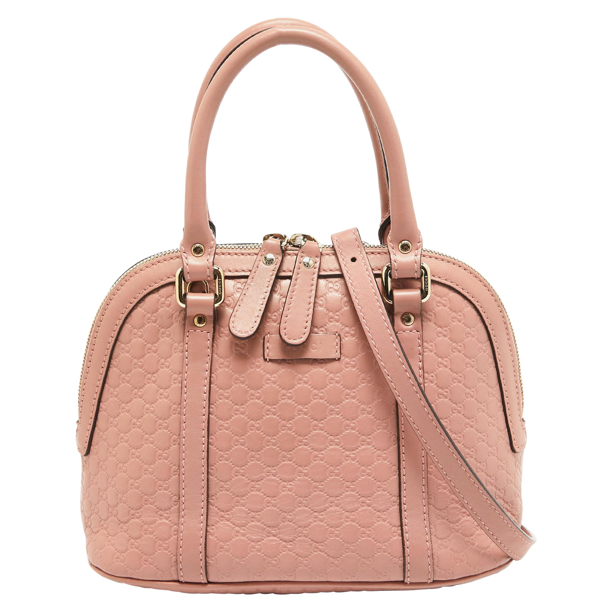 Gucci Light Pink Microguccissima Leather Small Dome Bag For Sale at 1stDibs