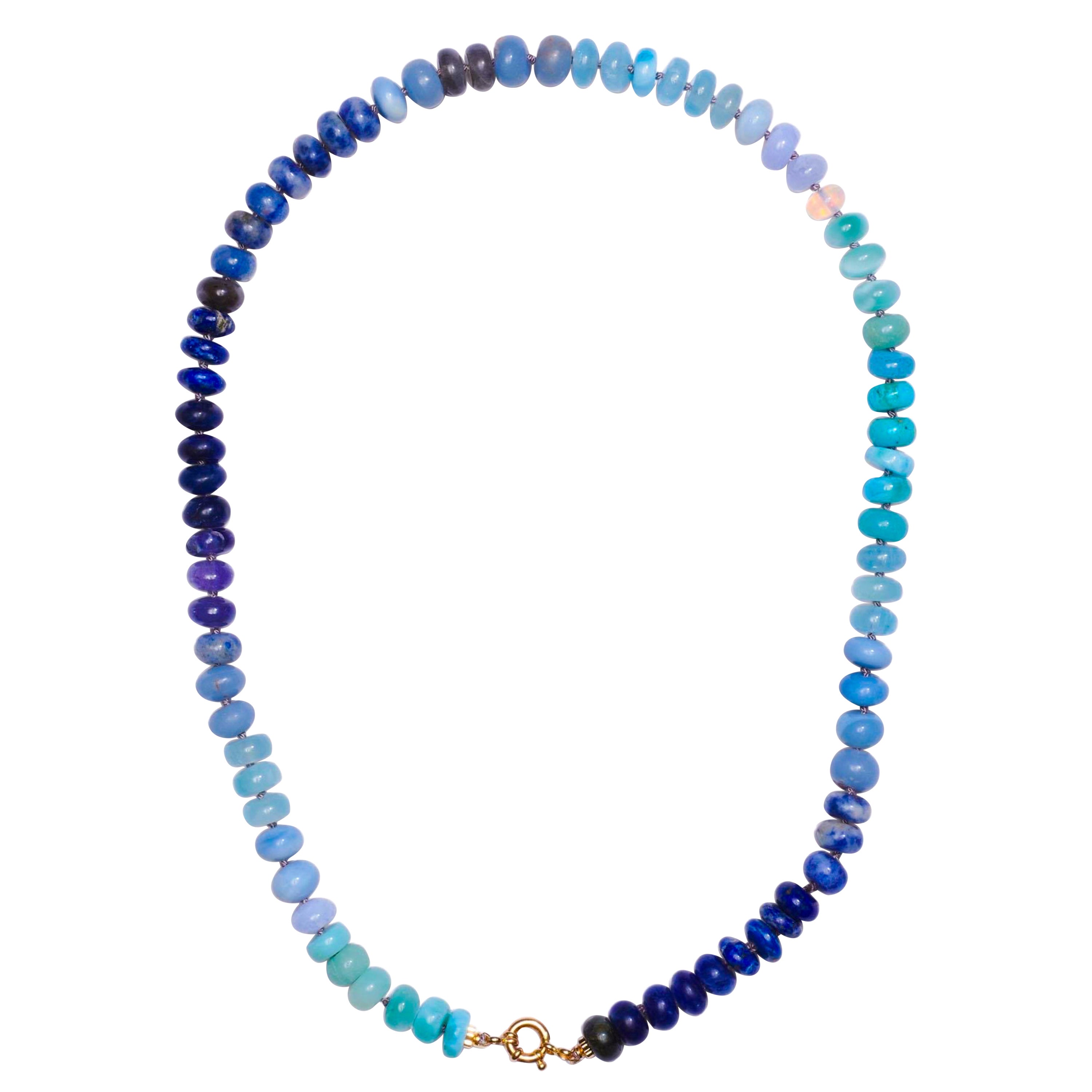 Genuine Blue Sleeping Beauty Turquoise Yellow Sapphire Necklace in ...