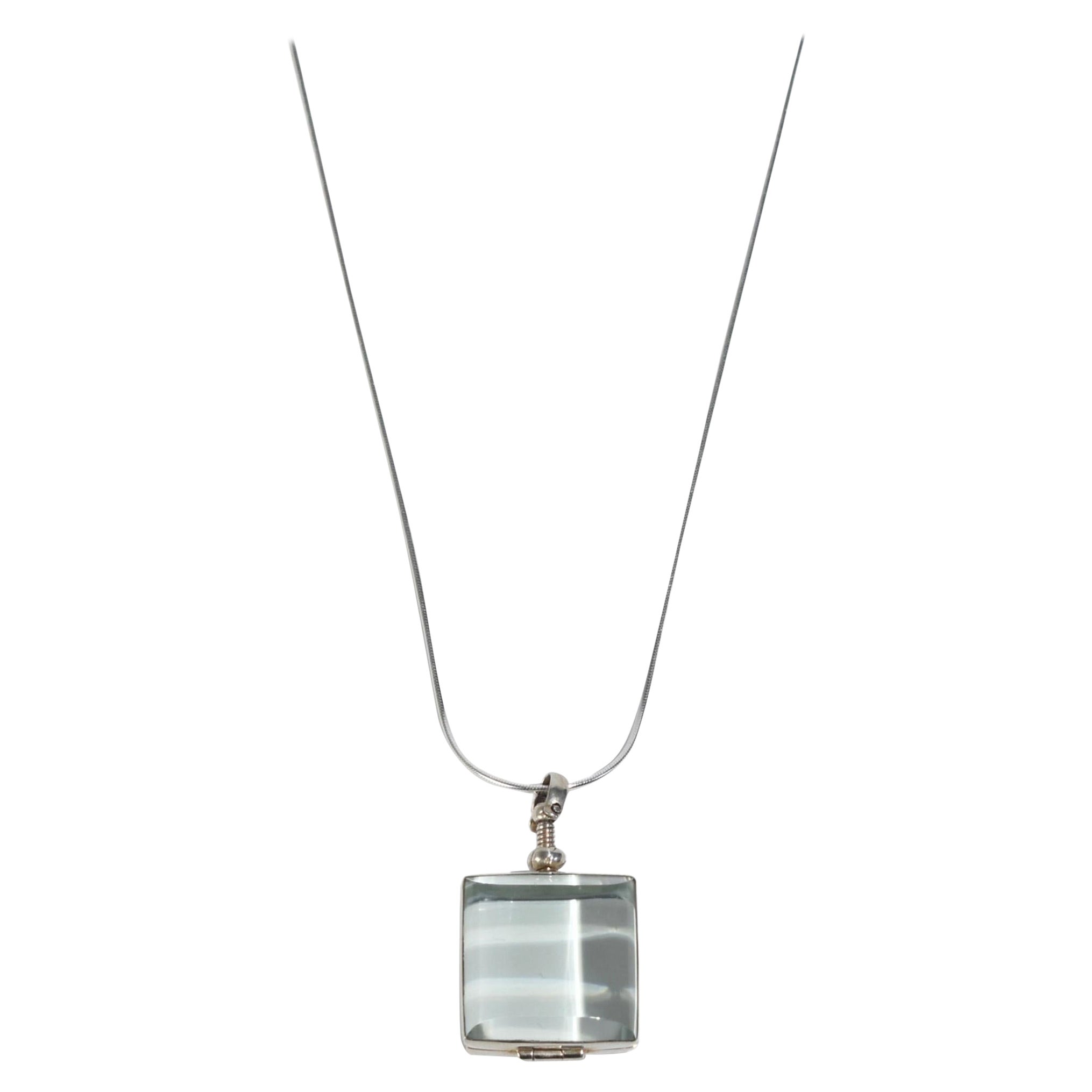 Glass Locket Necklace For Sale at 1stDibs