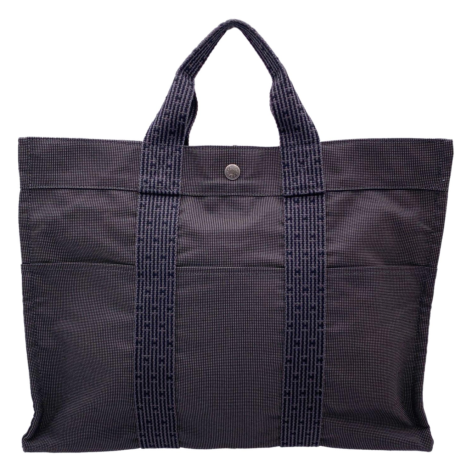 Hermes Paris Canvas Her Line Herline Yale MM Handbag Tote Bag For Sale ...
