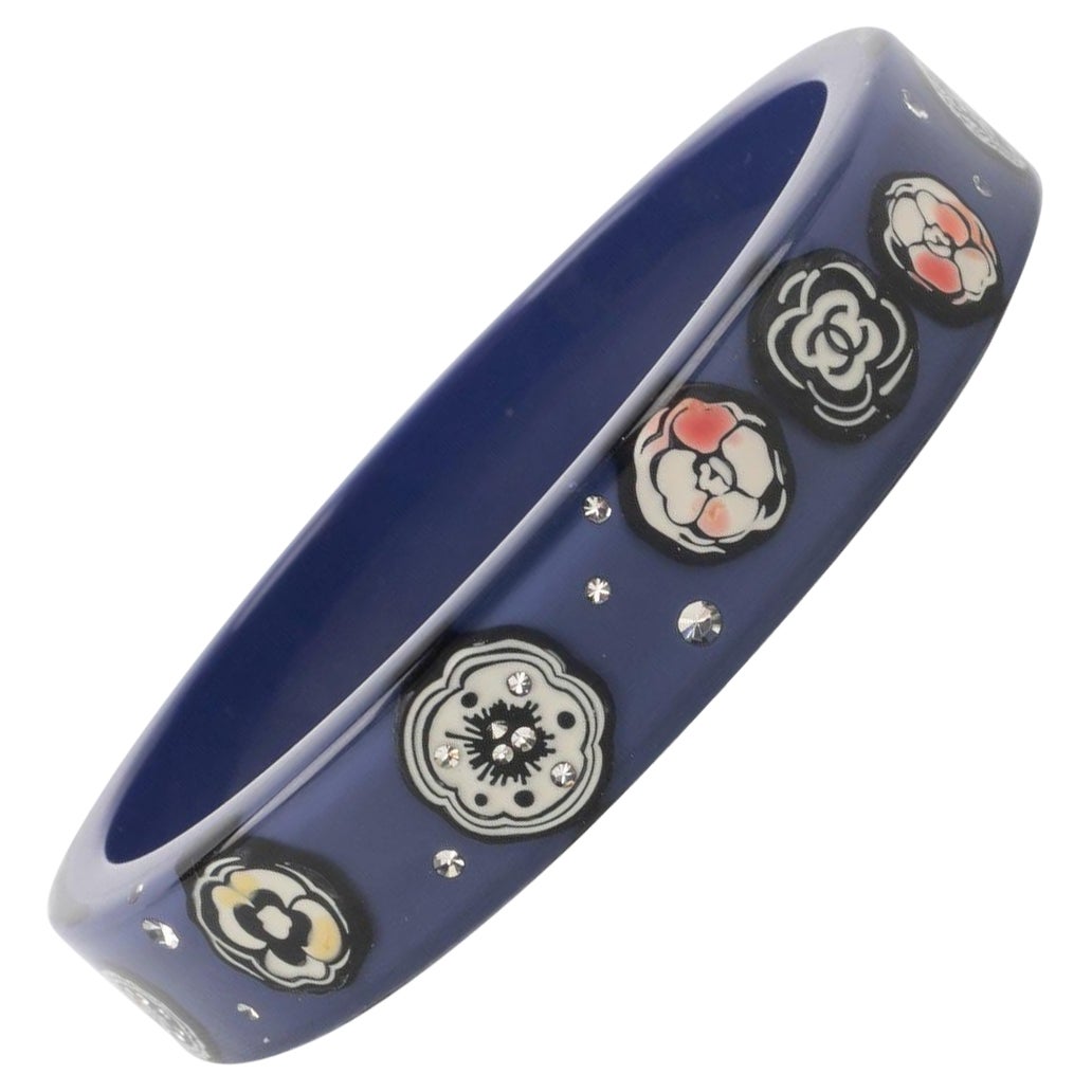 Chanel Blue Bakelite and Rhinestone Bracelet, 2012 For Sale at 1stDibs