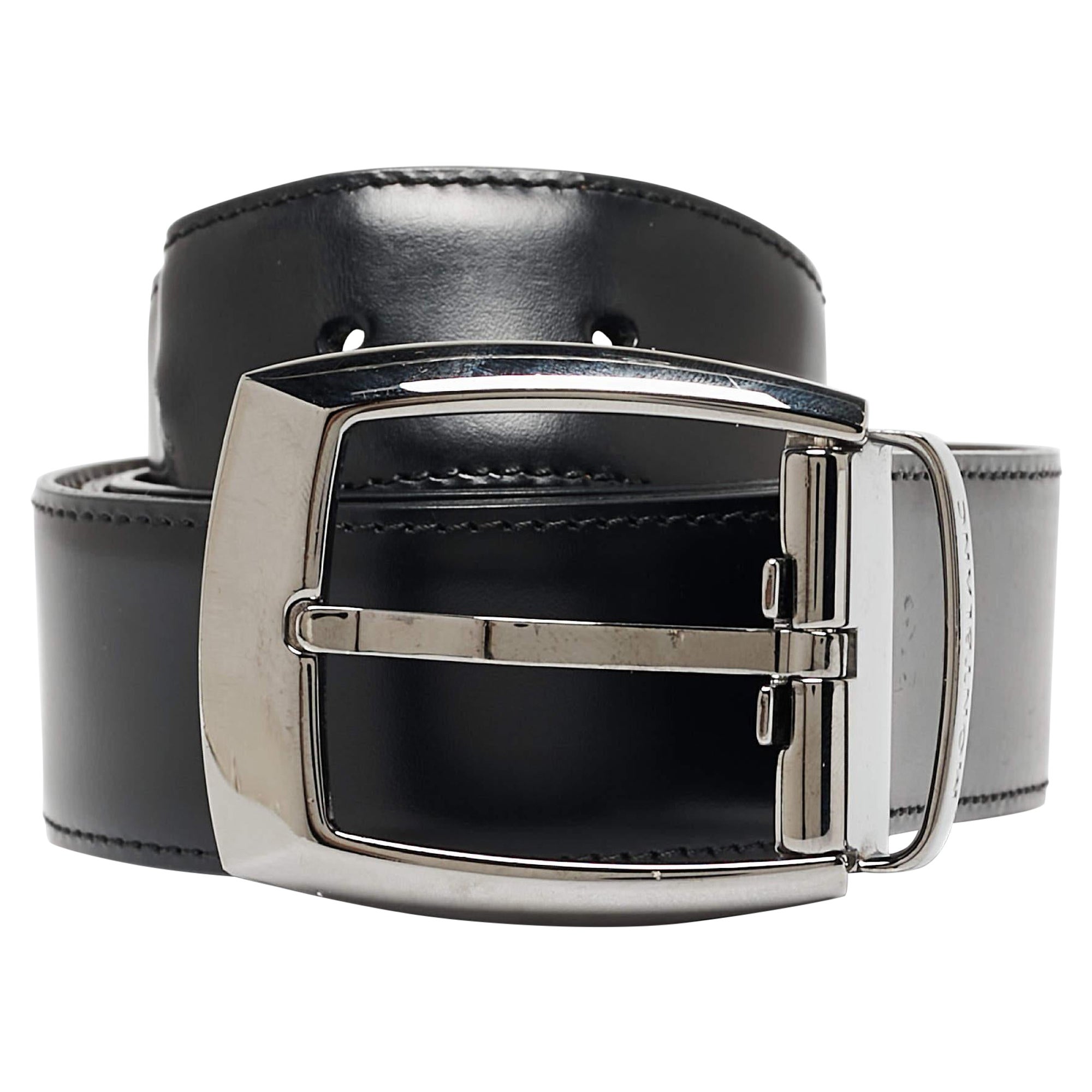 Montblanc Black/Brown Leather Cut to Size Reversible Belt For Sale at ...