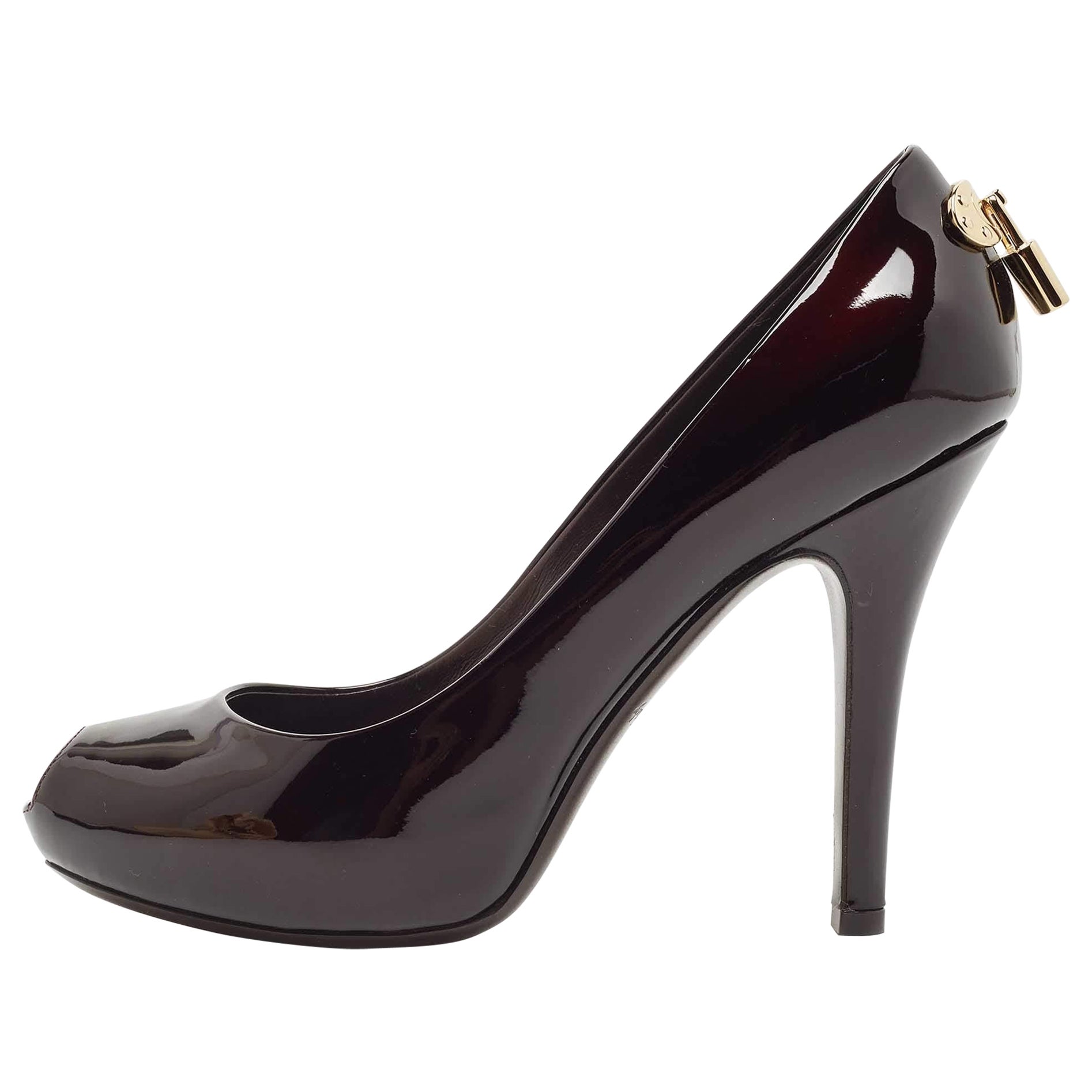 Louis Vuitton Black Patent Leather Oh Really! Pumps Size 35.5 For Sale ...