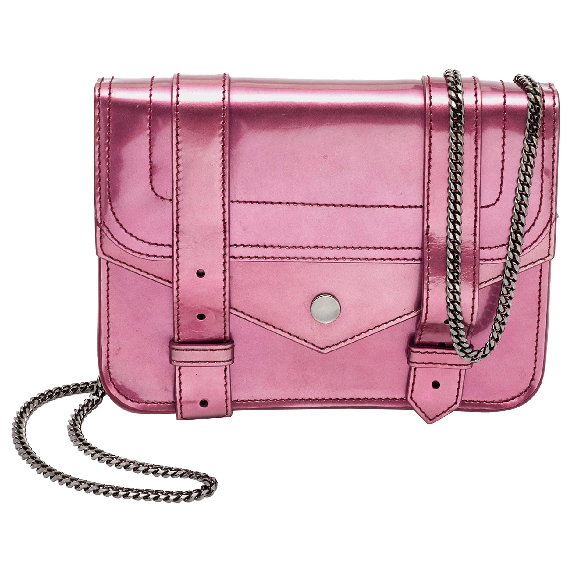Proenza Schouler Purple Patent Leather Mini Ps1 Crossbody Bag For Sale